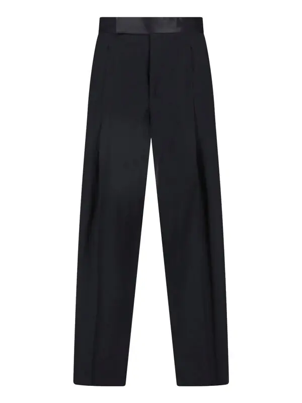 Giorgio Armani S 100% Virgin Wool Trousers - Black