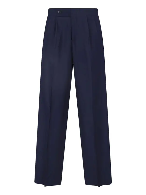 Giorgio Armani S 100% Virgin Wool Trousers - Blue
