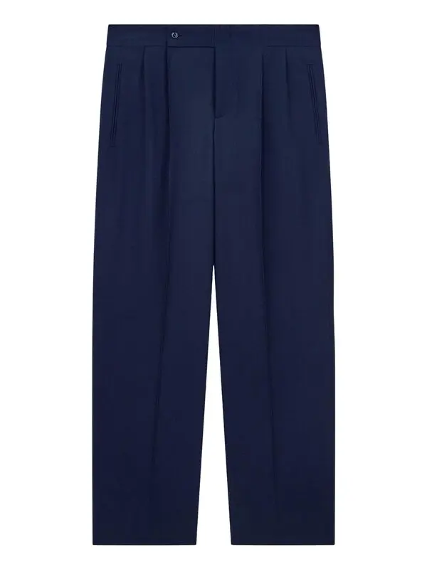 Giorgio Armani S 100% Virgin Wool Trousers - Navy
