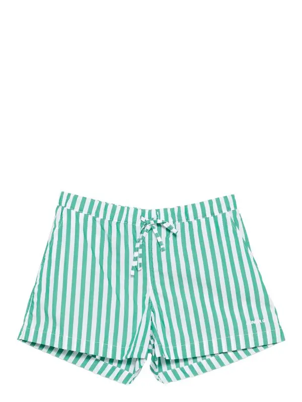 HUNZA G Embroidered Detail Drawstring Mini Shorts - Verde