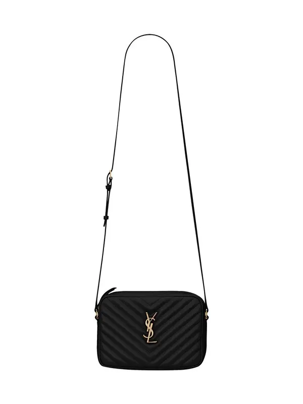 Saint Laurent Quilted Leather Mini Shoulder Bag With Monogram - Nero