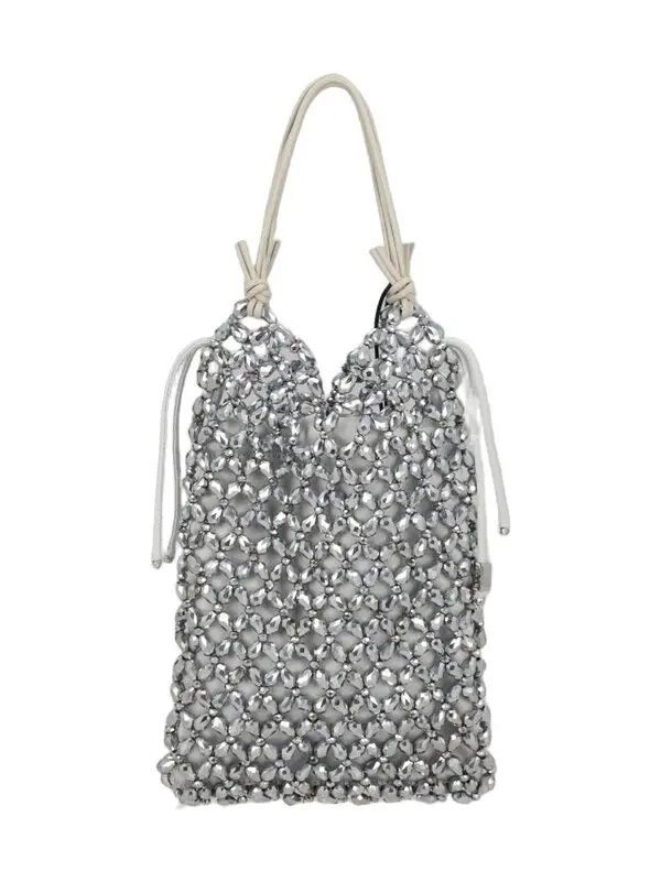 Staud Beaded Shoulder Bag - Silver