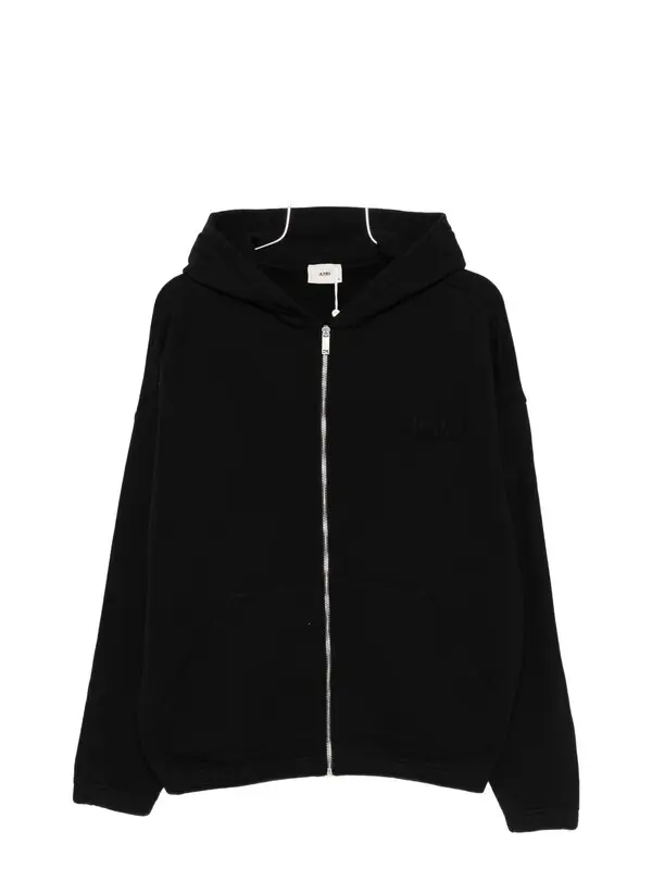 AUTRY Full-zip Hoodie With Embroidered Logo Patch - Nero