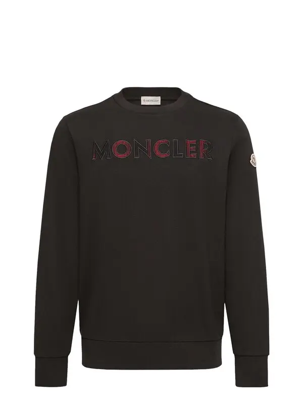 Moncler Logo Cotton Blend Sweatshirt - Black
