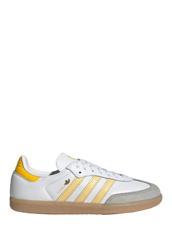 Adidas Samba Sneakers With Leather Upper And Serrated 3-stripes - Bianco