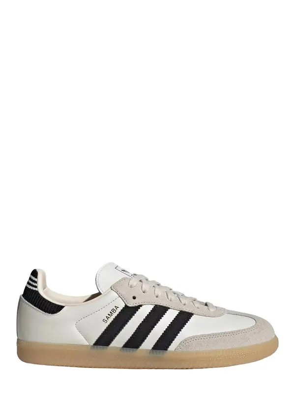 Adidas Regular-fit Leather & Fabric Sneakers With Tartan Graphic Details - Bianco