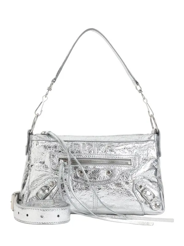 Balenciaga Le City Moto Mini Handbag, 24cm X 13.5cm X 8cm Shoulder Bag For - Metallic