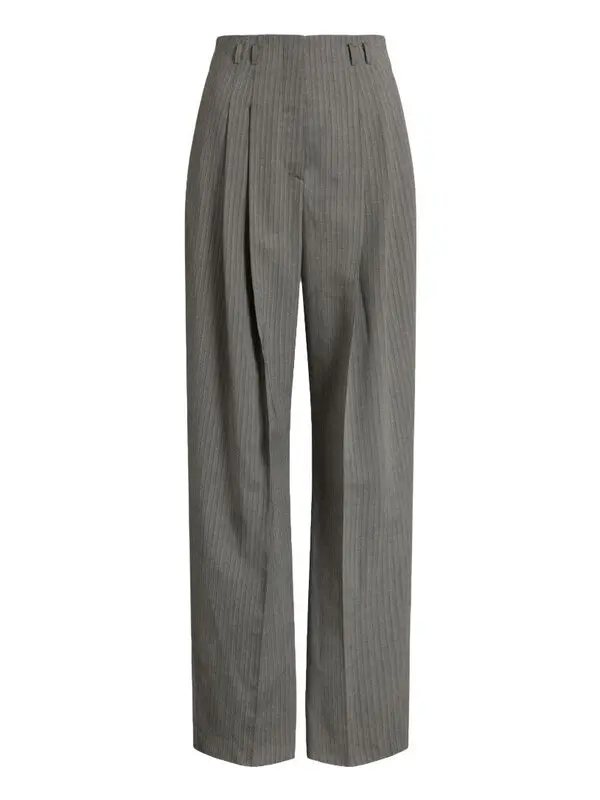 Alberta Ferretti Wool Blend Tailoring Trousers - Grey