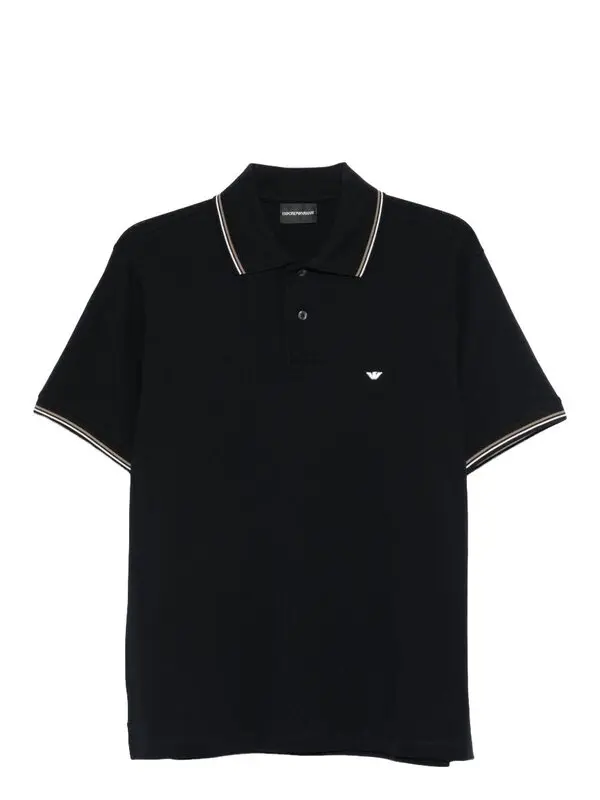 Emporio Armani Logo Cotton Polo Shirt - Blue