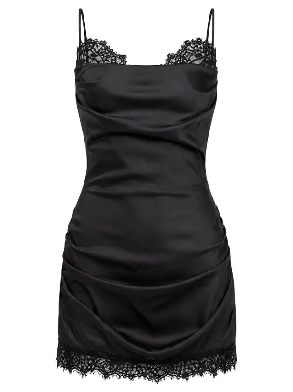 OW Rudy Satin Mini Dress - Black
