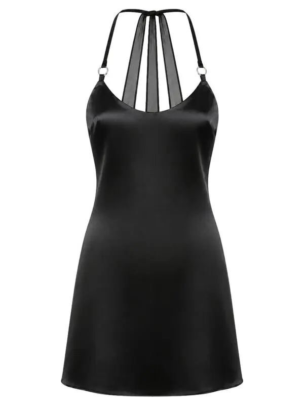 OW Lindsey Satin Slip Mini Dress - Black
