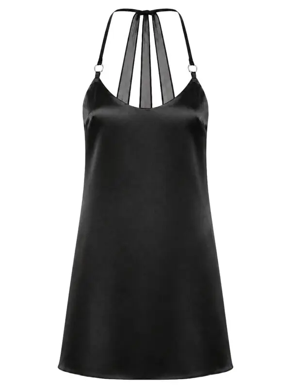 OW Lindsey Satin Slip Mini Dress - Black