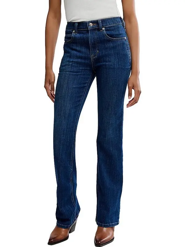 Free People Double Knot High Rise Straight Leg Jeans - Aegean