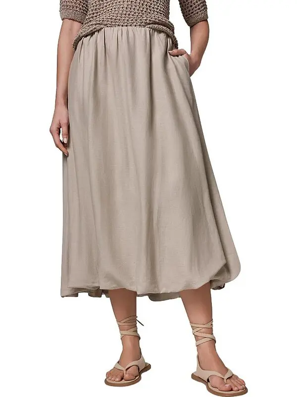 DONNA KARAN WEEKEND Packable Midi Bubble Skirt - Tuscan Grey