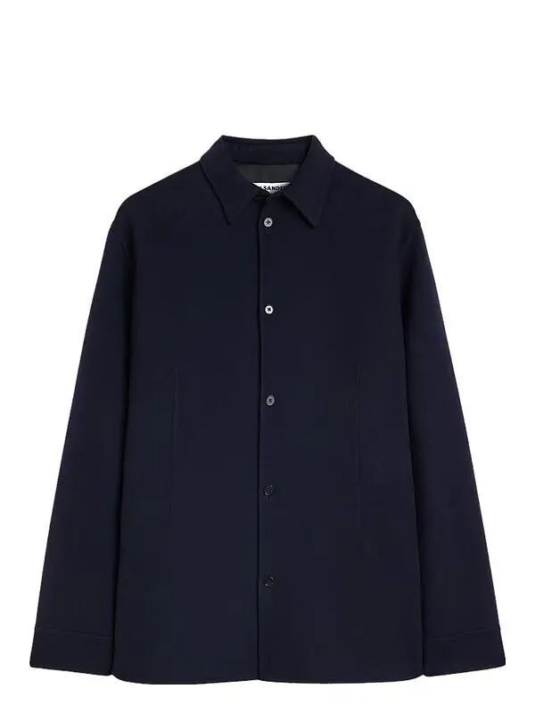 JIL SANDER Double Wool Sportswear Overshirt - Midnight