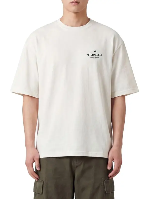 ADIDAS ORIGINALS Cotton Crewneck T-shirt With Logo And Dropped Shoulders - White