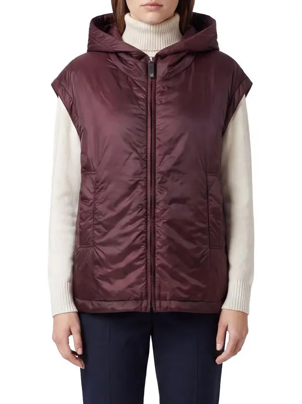 Max Mara Padded Hooded Vest - Red