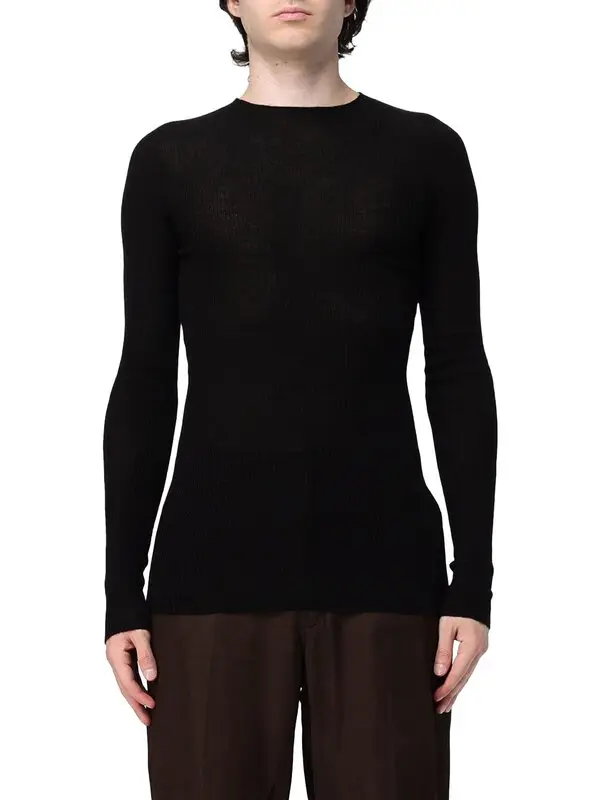 Rick Owens Slim Fit Merino Wool Crewneck Jumper - Black