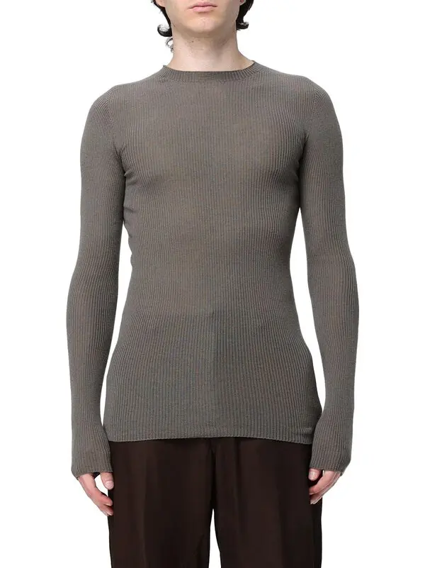 Rick Owens Ribbed Crewneck Sweater - Dust