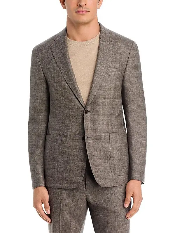 Vince Melange Brushed Regular Fit Suit Jacket - Heather Brown