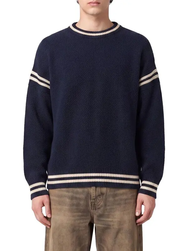 GOLDEN GOOSE Sweatshirt With Striped Accents - Blue