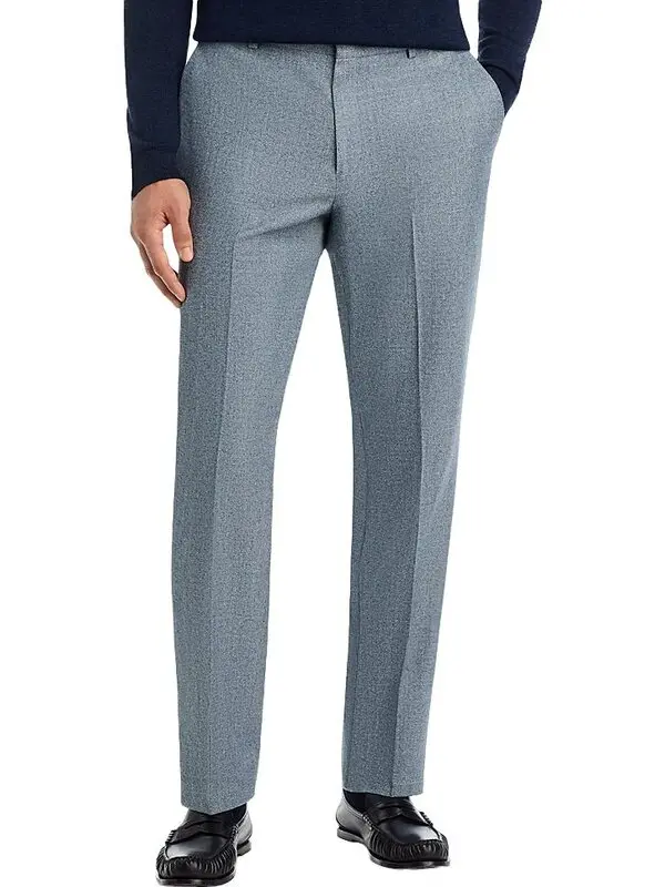 Vince Wool, Silk & Linen Melange Brushed Regular Fit Suit Pants - Medium Blue