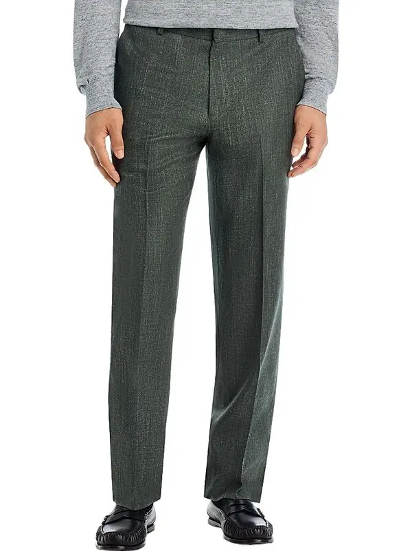 Vince Wool, Silk & Linen Melange Regular Fit Suit Pants - Sage