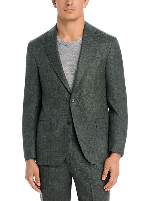 Vince Wool, Silk & Linen Melange Regular Fit Suit Jacket - Sage