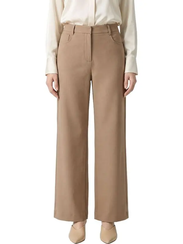 Max Mara Wide Leg Tailored Trousers - Beige