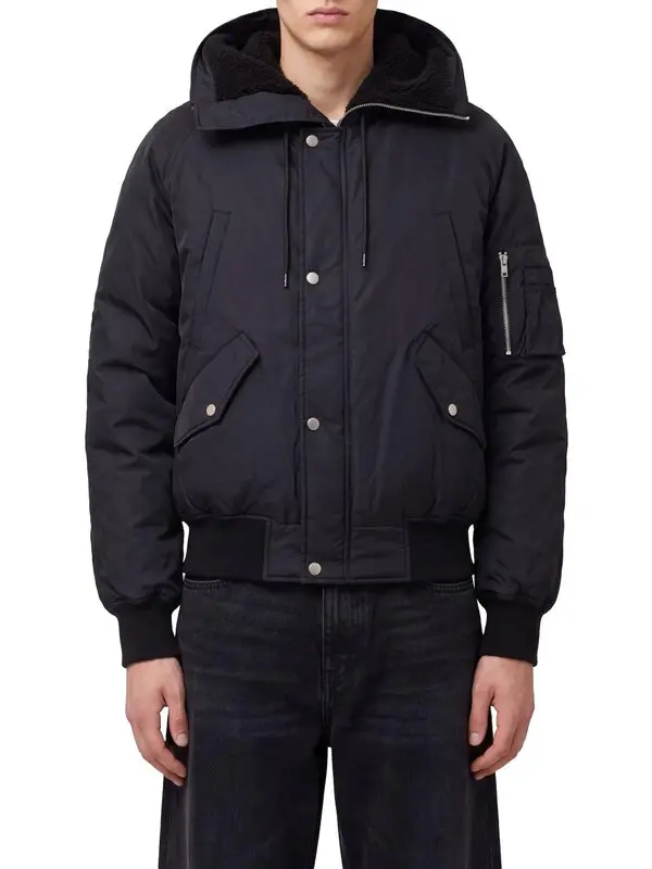 MAISON MARGIELA Hooded Padded Nylon Bomber Jacket - Black