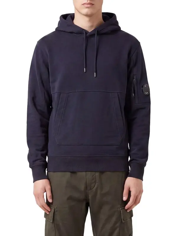 C.P. COMPANY Cotton Hoodie With Kangaroo Pocket - Blue
