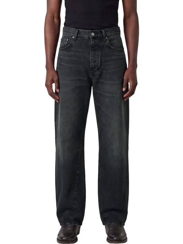 SUNFLOWER Mid-rise Wide-leg Cotton Denim Jeans - Black