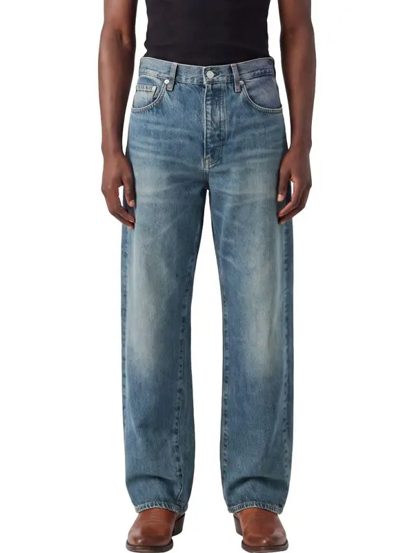 SUNFLOWER Mid-rise Flared Cotton Denim Jeans - Blue