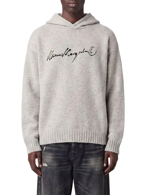MAISON MARGIELA Ribbed Knit Hoodie - Beige