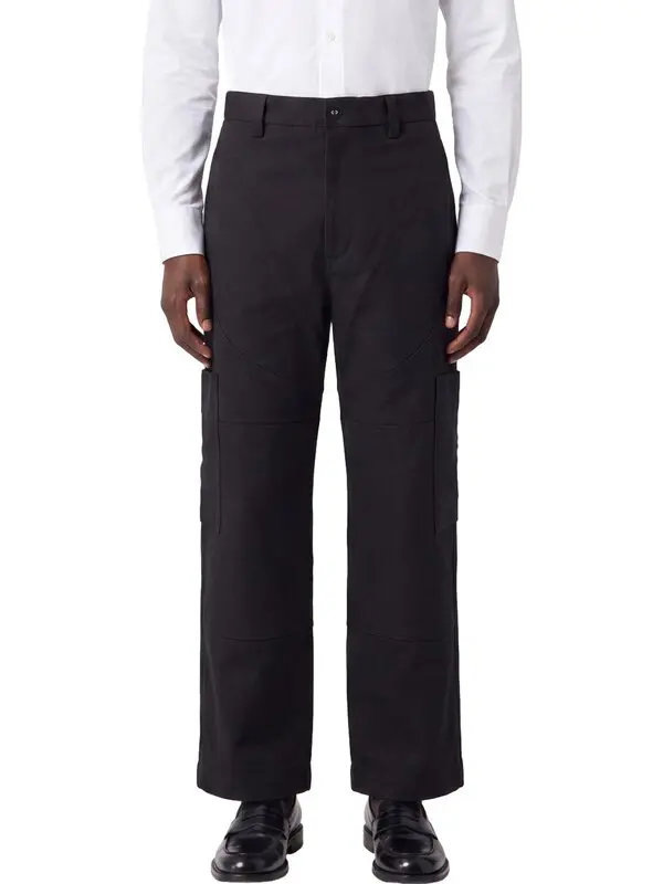 Thom Browne Wide-leg Cotton Cargo Trousers - Black