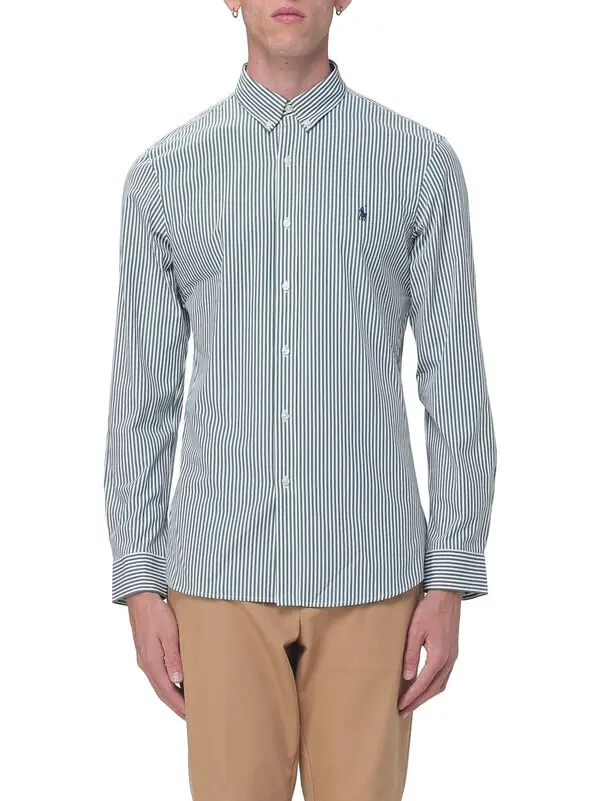 Polo Ralph Lauren Striped Stretch Cotton Shirt With Embroidered Pony Logo - Green