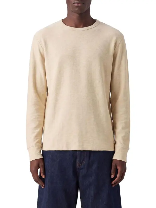 SUNFLOWER Long-sleeved Cotton T-shirt With Crew Neck - Beige