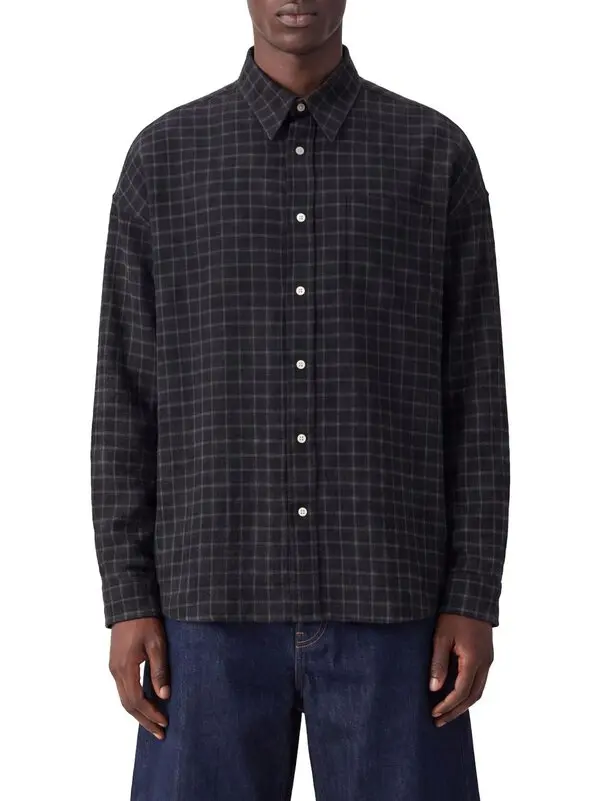SUNFLOWER Checkered Long Sleeve Shirt - Black