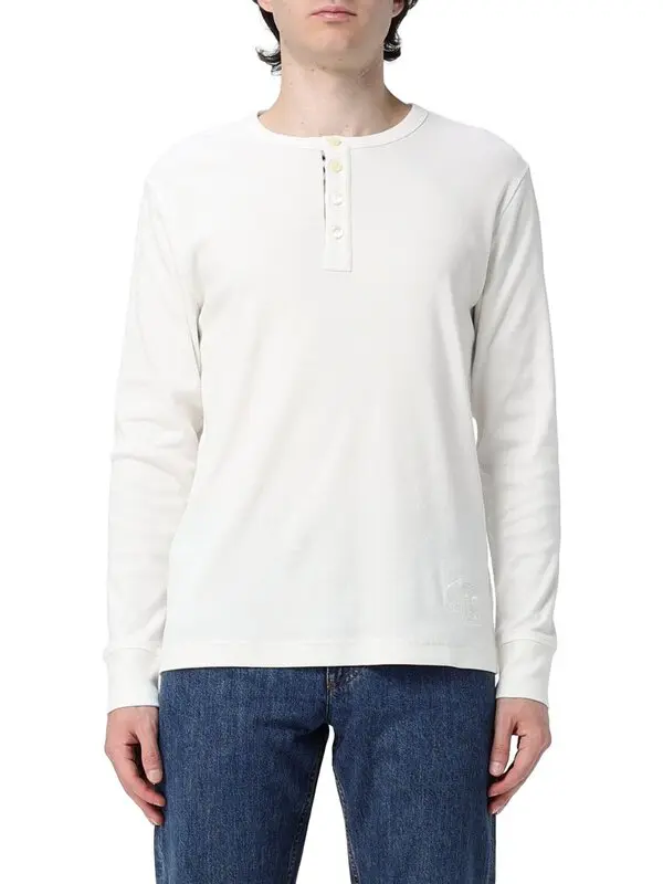 Burberry Long-sleeved Cotton Crewneck T-shirt - White