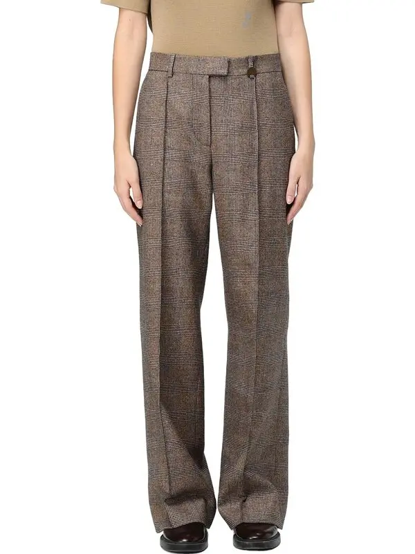 Burberry Prince Of Wales Check Wool-blend Tailored Trousers - Beige
