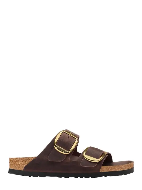 BIRKENSTOCK Arizona Big Buckle Oiled Leather Sandals - Brown