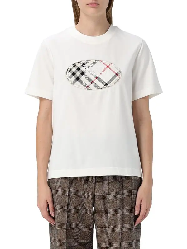 Burberry T-shirt With Embroidered Logo - White