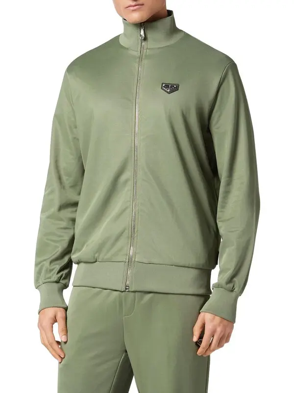 Philipp Plein Zip-up Jacket With Logo Detail - Green