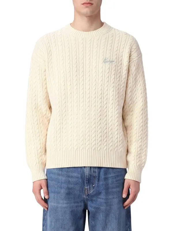 Kenzo Embroidered Logo Cotton And Wool Blend Crewneck Jumper - White