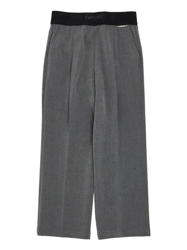 TWINSET Boy's Slim Fit Trousers In Viscose Blend - Grey