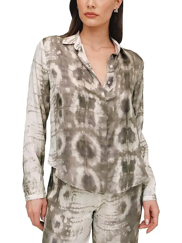 Bella Dahl Clean Hidden Placket Shirt - Sage Snake