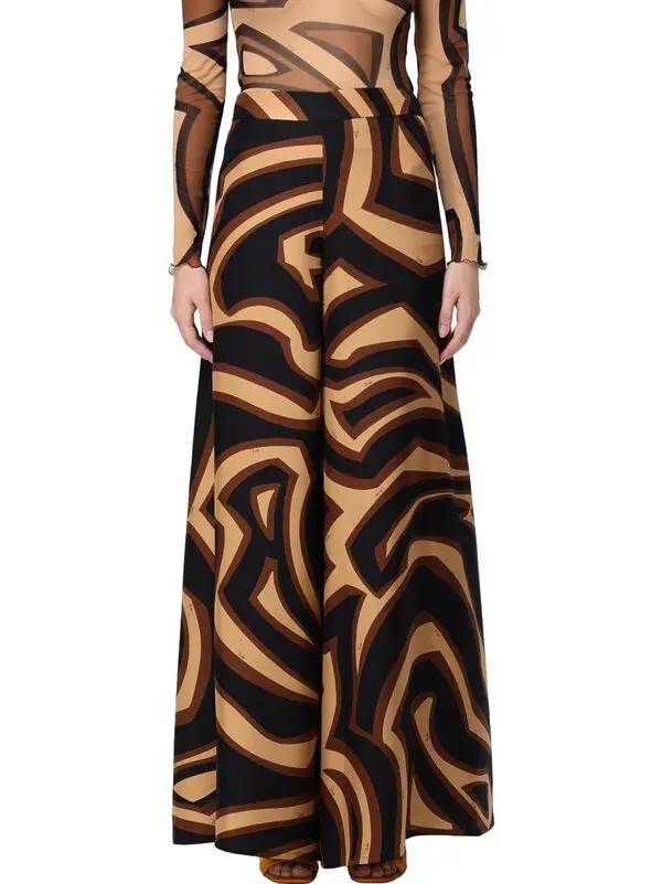 Emilio Pucci Printed Wide-leg Trousers - Brown