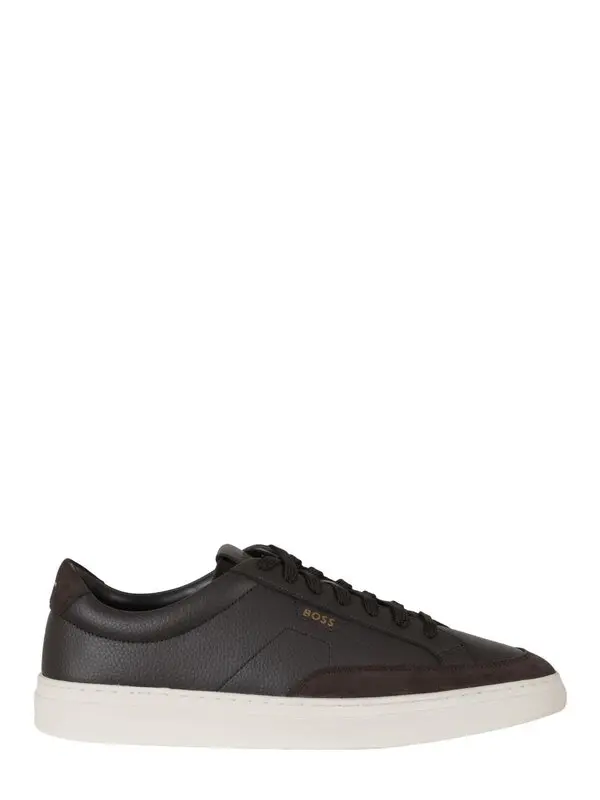 BOSS Lace-up Leather Sneakers - Brown