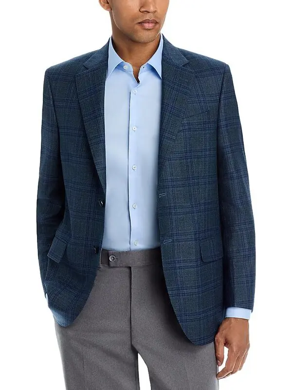 Peter Millar Flynn Classic Fit Wool Plaid Sport Coat - Green