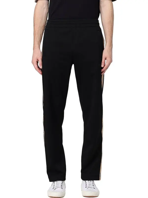 Burberry Slim Fit Cotton-blend Joggers With An Elasticated Waist - Black